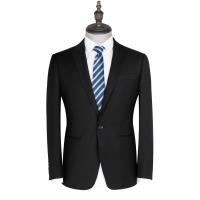 China Slim Fit Black Formal Blazer Suit Jacket with Mandarin Collar Sizes S to XL for sale