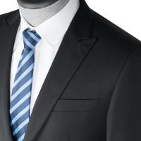 China Slim Fit Black Formal Blazer Suit Jacket with Mandarin Collar Sizes S to XL for sale