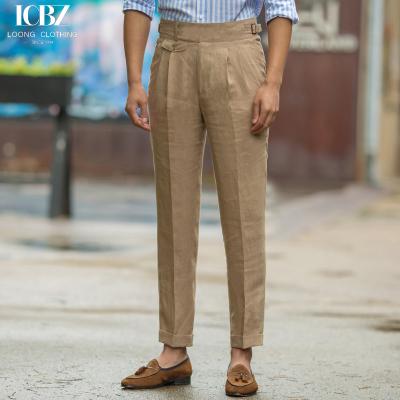 China Men's Summer Linen Blend Casual Suit Trousers Sizes S to 10XL Custom for sale