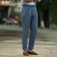 China Men's Summer Linen Blend Casual Suit Trousers Sizes S to 10XL Custom for sale
