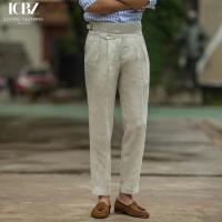 China Men's Summer Linen Blend Casual Suit Trousers Sizes S to 10XL Custom for sale