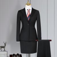 China Womens Plus Size Business Suit Set V-Neck Blazer Skirt Formal Office Wear 2 Piece for sale