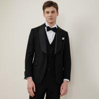 China Men's Slim Fit Wedding Suit Blazer Solid Dress Coat Business Jacket Polyester Cotton S-3XL for sale