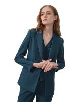China Elegant Women's Summer Suit Set Long Sleeve Pockets Woven Fabric Work Wedding for sale