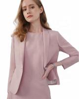 China Elegant Women's Summer Suit Set Long Sleeve Pockets Woven Fabric Work Wedding for sale