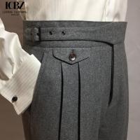 China Custom Business Suit Pants for Men Worsted Woolen Trousers S-3XL MOQ 50 for sale