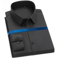 China Men's Summer Casual Shirt Polyester Spandex Full Sleeves Black Size XXL to 10XL MOQ 2 for sale