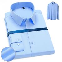 China Men's Summer Casual Shirt Polyester Spandex Full Sleeves Black Size XXL to 10XL MOQ 2 for sale