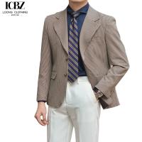 China Custom Houndstooth Blazer Jacket for Men Polyester Cotton Sizes XL to 8XL for sale