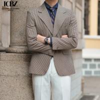 China Custom Houndstooth Blazer Jacket for Men Polyester Cotton Sizes XL to 8XL for sale