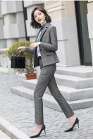 China Women's Slim Striped Suit Blazer Jacket Plus Size S-XXL Office Lady Autumn Business Coat for sale