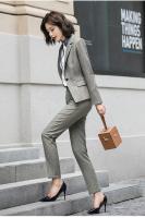 China Women's Slim Striped Suit Blazer Jacket Plus Size S-XXL Office Lady Autumn Business Coat for sale