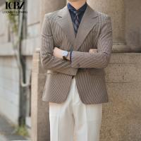 China Custom Houndstooth Blazer Jacket for Men Polyester Cotton Sizes XL to 8XL for sale