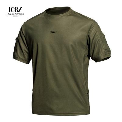 China Woodland Camouflage Men's Training T-Shirt Quick Dry Polyester Cotton S-3XL Custom Logo for sale