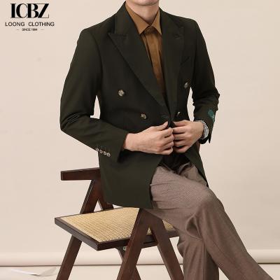 China Custom Retro Brown Slim Lapel Suit Jacket Men Formal Wear Polyester Cotton Sizes S-10XL for sale