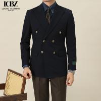 China Custom Retro Brown Slim Lapel Suit Jacket Men Formal Wear Polyester Cotton Sizes S-10XL for sale