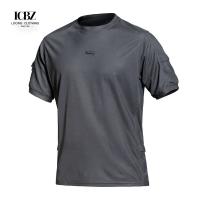 China Woodland Camouflage Men's Training T-Shirt Quick Dry Polyester Cotton S-3XL Custom Logo for sale