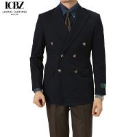 China Custom Retro Brown Slim Lapel Suit Jacket Men Formal Wear Polyester Cotton Sizes S-10XL for sale