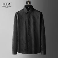 China Black Long Sleeve Cotton Printed Shirt for Men Casual Slim Fit Sizes S to 10XL for sale
