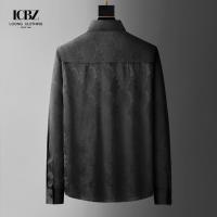 China Black Long Sleeve Cotton Printed Shirt for Men Casual Slim Fit Sizes S to 10XL for sale