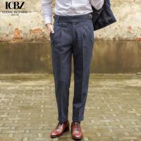 China Customizable Wool Blend Men's Suit Trousers Straight Hem Sizes S to 3XL for sale
