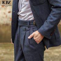 China Customizable Wool Blend Men's Suit Trousers Straight Hem Sizes S to 3XL for sale