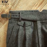China Customizable Wool Blend Men's Suit Trousers Straight Hem Sizes S to 3XL for sale