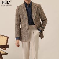 China Men's Plaid Woolen Suit Jacket Vintage Italian Winter Clothing Size S-10XL for sale