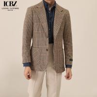 China Men's Plaid Woolen Suit Jacket Vintage Italian Winter Clothing Size S-10XL for sale