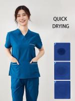 China Custom Logo Woven Fabric Doctor Uniforms for Hospital Staff Sizes S-XXL for sale