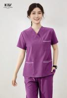 China Custom Logo Woven Fabric Doctor Uniforms for Hospital Staff Sizes S-XXL for sale