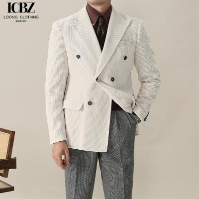China Men's Slim Fit Double Breasted Suit Polyester Cotton Blend S-10XL Custom for sale