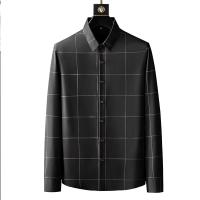 China Men's Cotton Polyester Plaid Shirt Autumn Casual Long Sleeve Large Size 5XL for sale