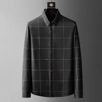 China Men's Cotton Polyester Plaid Shirt Autumn Casual Long Sleeve Large Size 5XL for sale