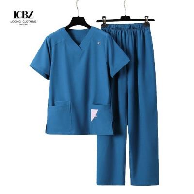 China Custom Unisex Medical Scrubs Stretch Uniform Sizes S-XXL Polyester Cotton Blend for sale