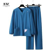 China Custom Unisex Medical Scrubs Stretch Uniform Sizes S-XXL Polyester Cotton Blend for sale