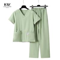 China Custom Unisex Medical Scrubs Stretch Uniform Sizes S-XXL Polyester Cotton Blend for sale
