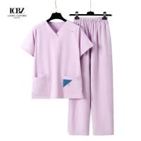 China Custom Unisex Medical Scrubs Stretch Uniform Sizes S-XXL Polyester Cotton Blend for sale