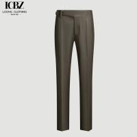 China Customizable Men's Business Suit Pants Wool Blend Fabric Sizes S-3XL for sale
