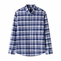 China Men's Cotton Slim Fit Plaid Shirt Black XXL to 10XL for Office Wear Custom Logo for sale