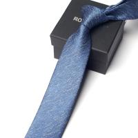 China Solid Mens Skinny Silk Tie 7cm Width for Wedding Suits in Gift Box for sale