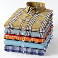 China Men's Cotton Slim Fit Plaid Shirt Black XXL to 10XL for Office Wear Custom Logo for sale