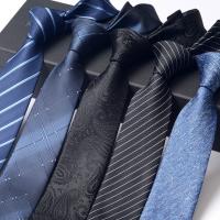 China Solid Mens Skinny Silk Tie 7cm Width for Wedding Suits in Gift Box for sale