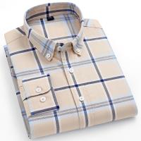 China Men's Cotton Slim Fit Plaid Shirt Black XXL to 10XL for Office Wear Custom Logo for sale
