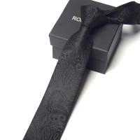 China Solid Mens Skinny Silk Tie 7cm Width for Wedding Suits in Gift Box for sale