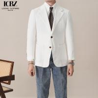 China Polyester Rayon Men Casual Suit Jacket Spring Autumn British Gentleman Style 2 Button for sale
