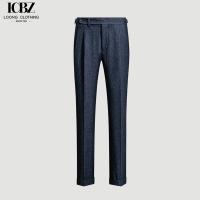 China Customizable Men's Herringbone Wool Trousers Business Casual Sizes S-3XL for sale