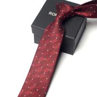 China Custom Striped Woven Polyester Men's Tie 7cm Width Classic Business Necktie for sale