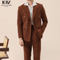 China Men's Winter Corduroy Suit with Italian Peaked Lapel Woven Fabric Sizes S to 10XL for sale