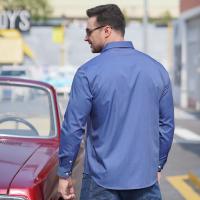 China Men's Denim Shirt 100% Cotton Casual Formal Wear S-4XL Custom Logo Custom Size for sale